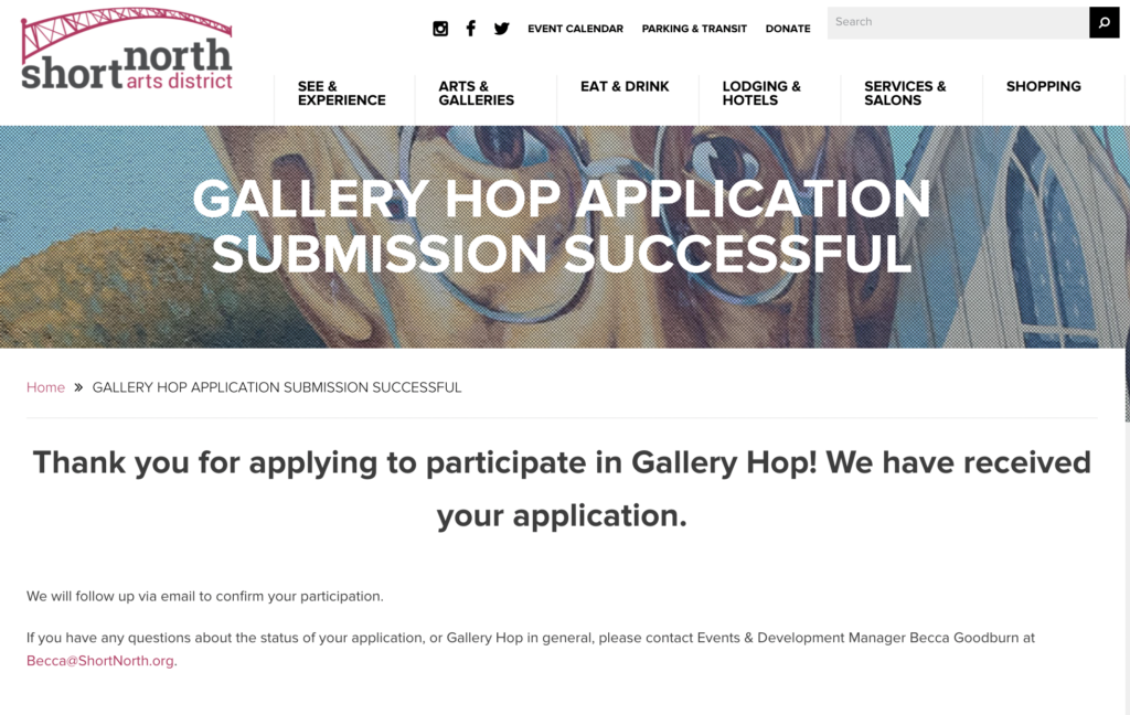 Gallery Hop Application | Short North, Columbus Ohio